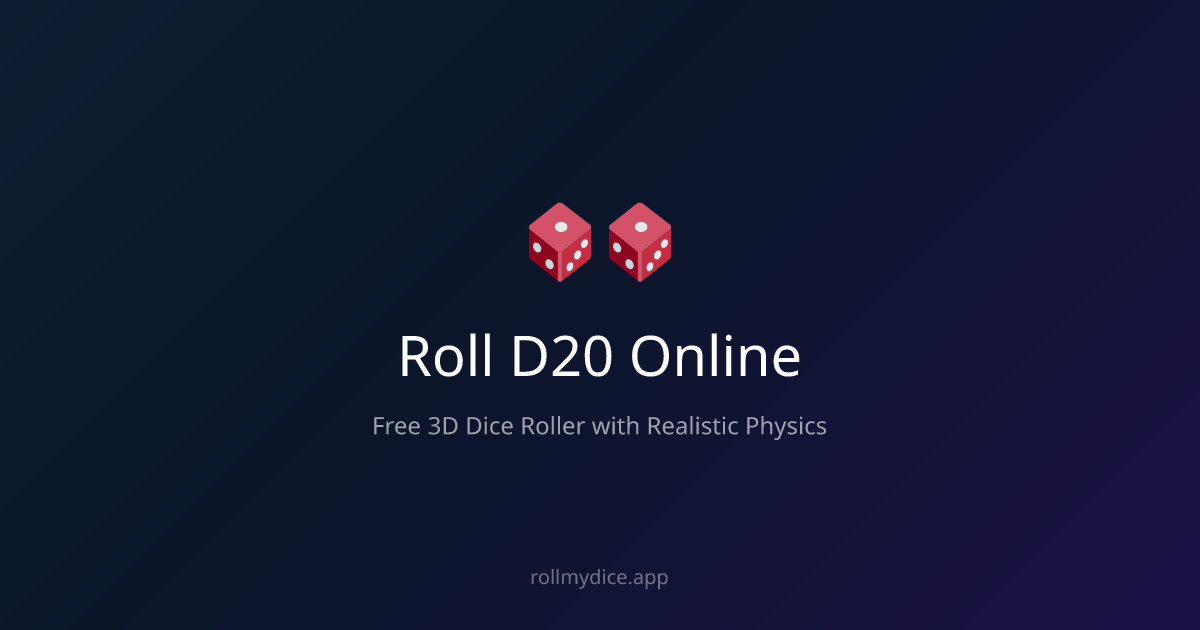 D20 Roller With Crit Tracking & Probability - D&D Dice | Roll My Dice